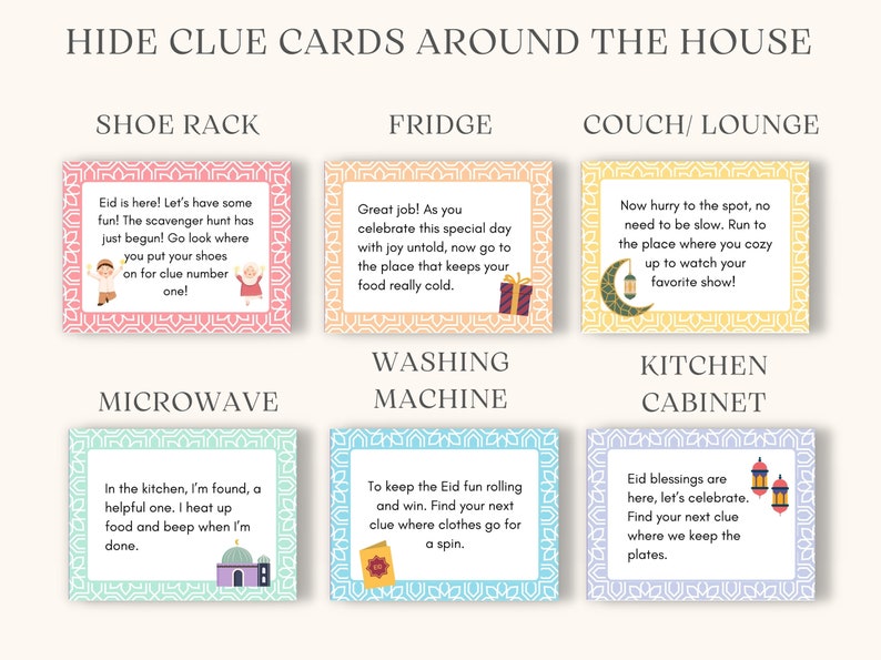 Eid Scavenger Hunt Printable, Eid Activity, Eid Games, Indoor Treasure ...