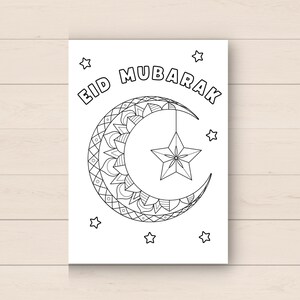 Eid Coloring Cards, DIY Eid Cards, Eid Card Printable, Eid Mubarak Card ...