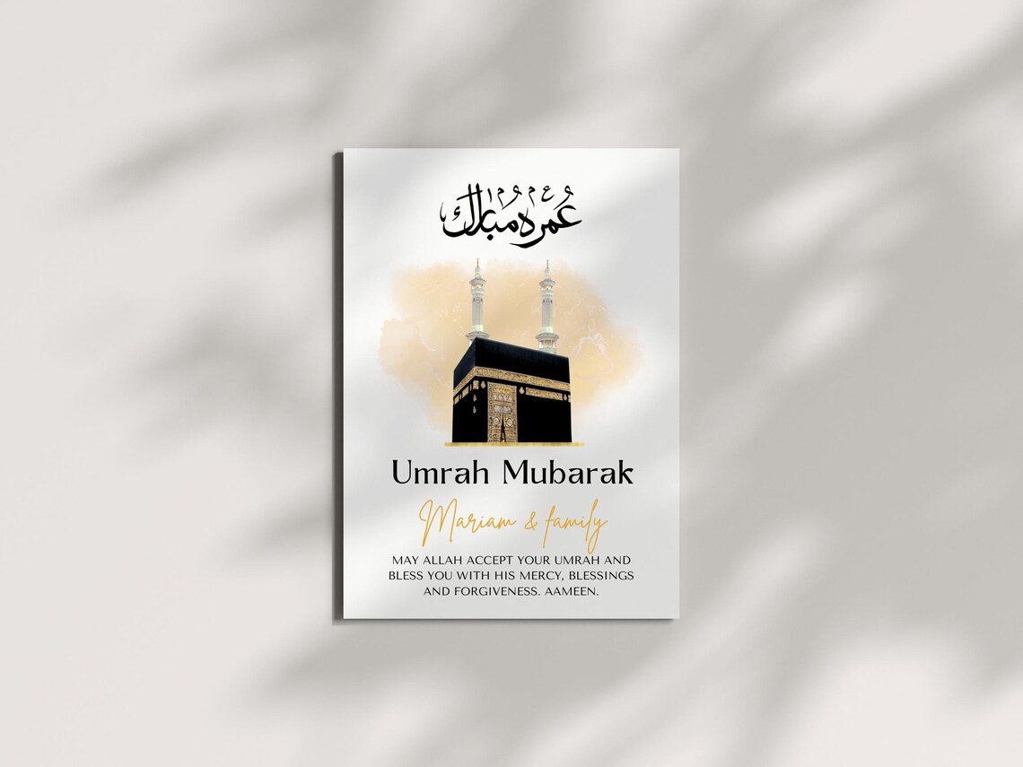 Umrah Mubarak Personalised Card, Umrah Mubarak Card, Umrah Card ...