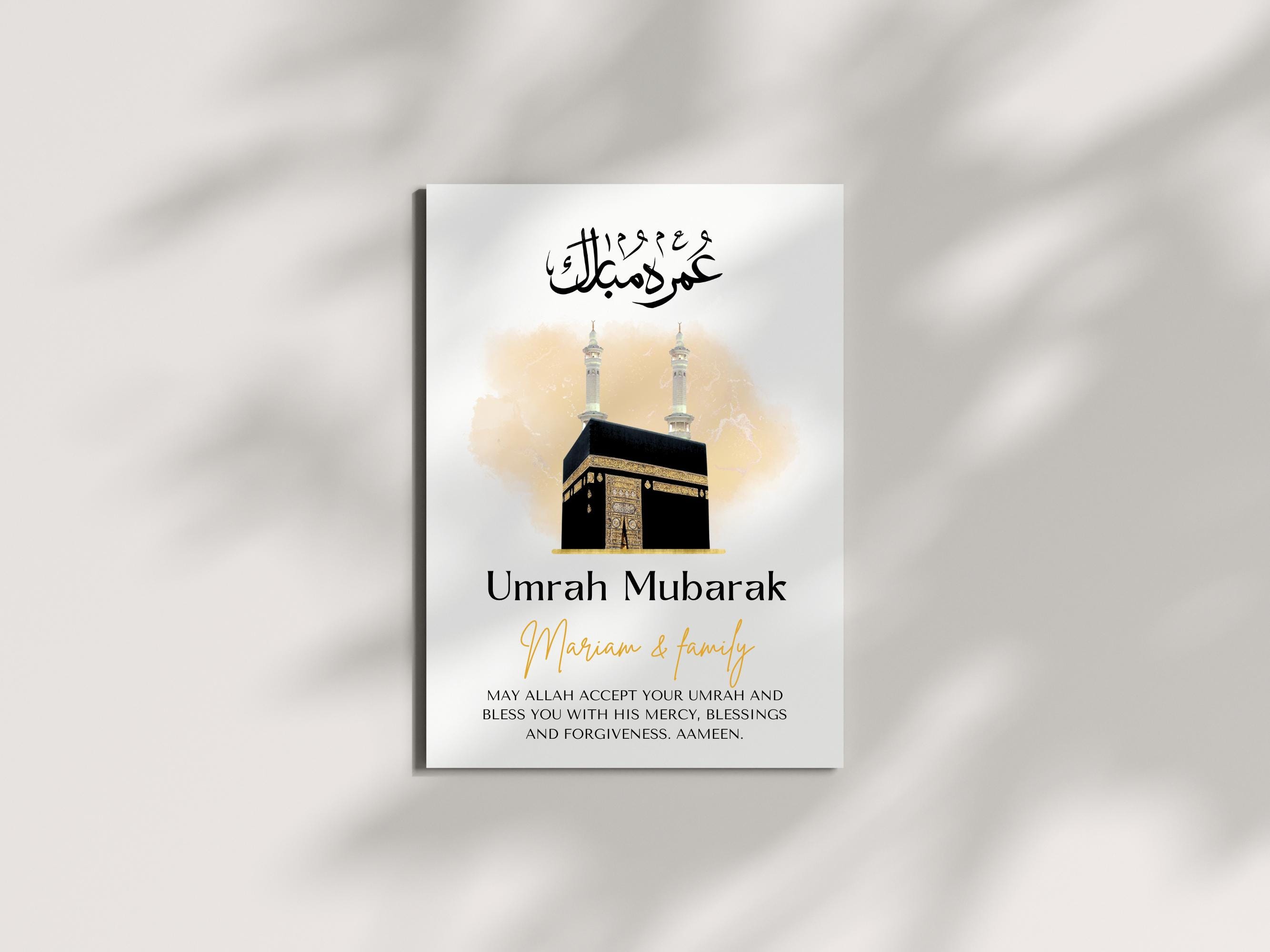 Umrah Mubarak Personalised Card, Umrah Mubarak Card, Umrah Card ...