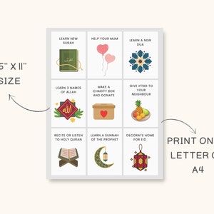 Good Deeds Cards Printable, Ramadan Cards, Ramadan Advent Cards, Kids ...