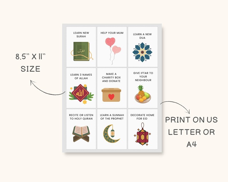 Good Deeds Cards Printable Ramadan Cards Ramadan Advent - Etsy