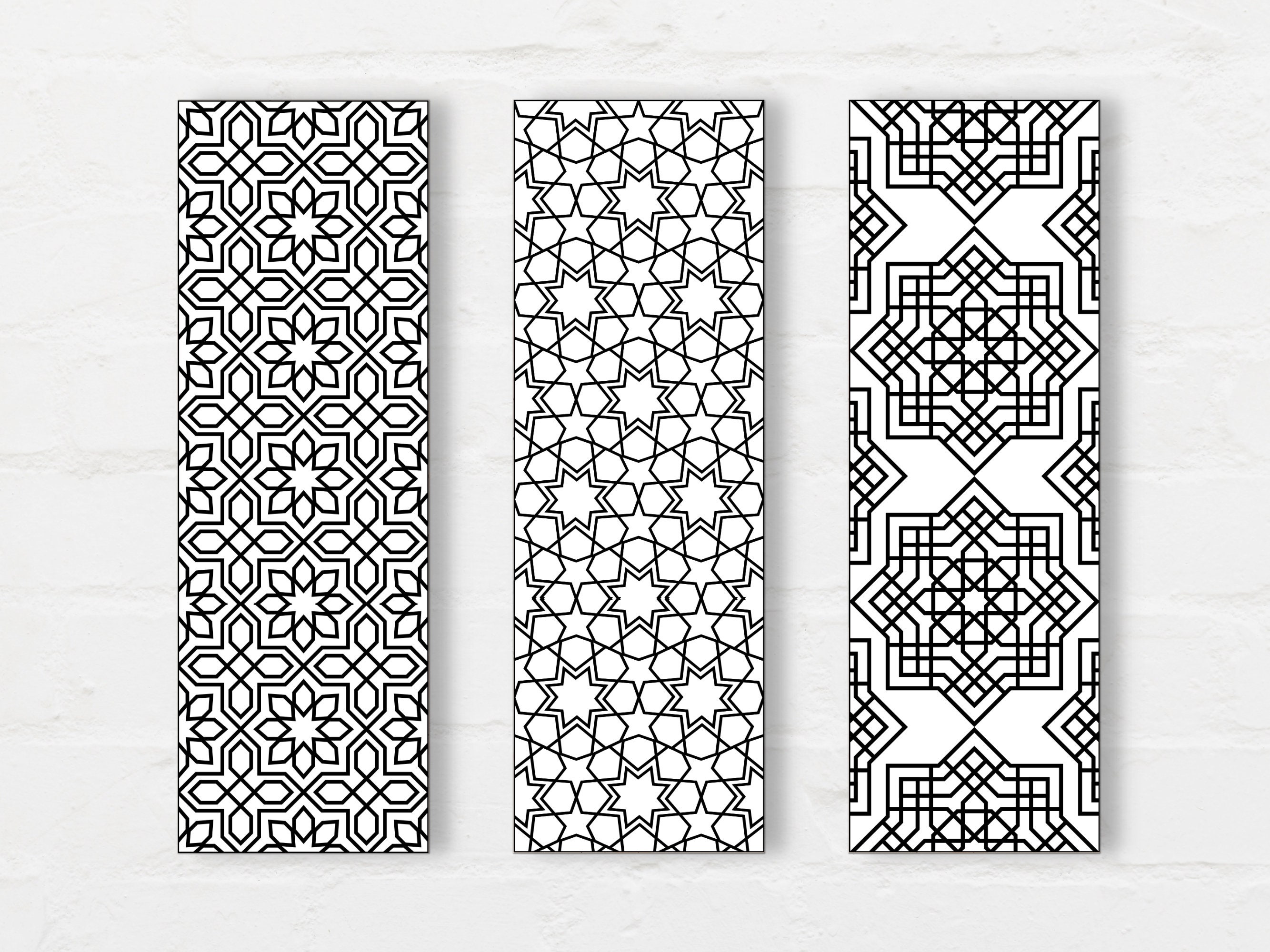 Coloring Bookmarks Printable, Islamic Coloring, Geometric Bookmarks ...