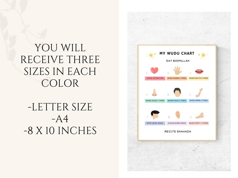 Wudu Chart Printable Wudu Poster Islamic Wudu Wudu Guide - Etsy
