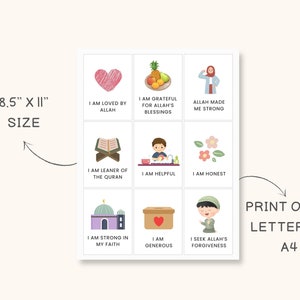 Islamic Affirmations Cards for Kids, Muslim Affirmations, Muslim Kids ...