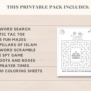 Islamic Activities Printable, Islamic Kids Activity, Islamic Coloring ...