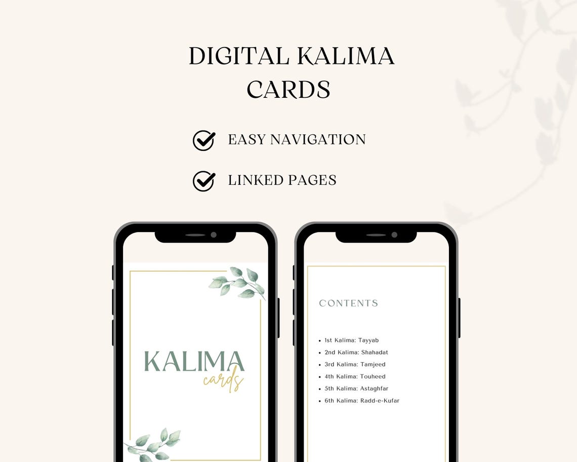 Kalima Flashcards, Digital Kalma Cards, the Six Kalimas, Kalima of ...