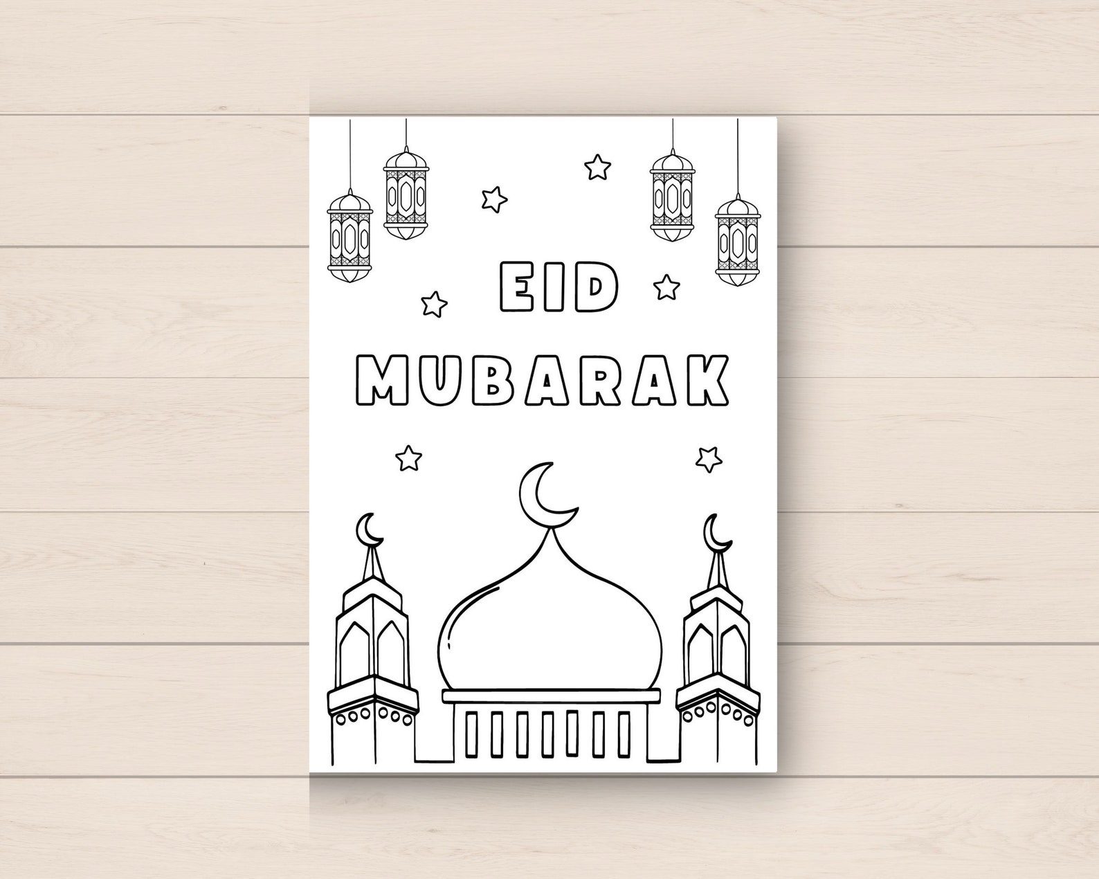 Eid Coloring Cards DIY Eid Cards Eid Card Printable Eid - Etsy