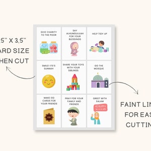 Good Deeds Cards Printable, Ramadan Cards, Ramadan Advent Cards, Kids ...