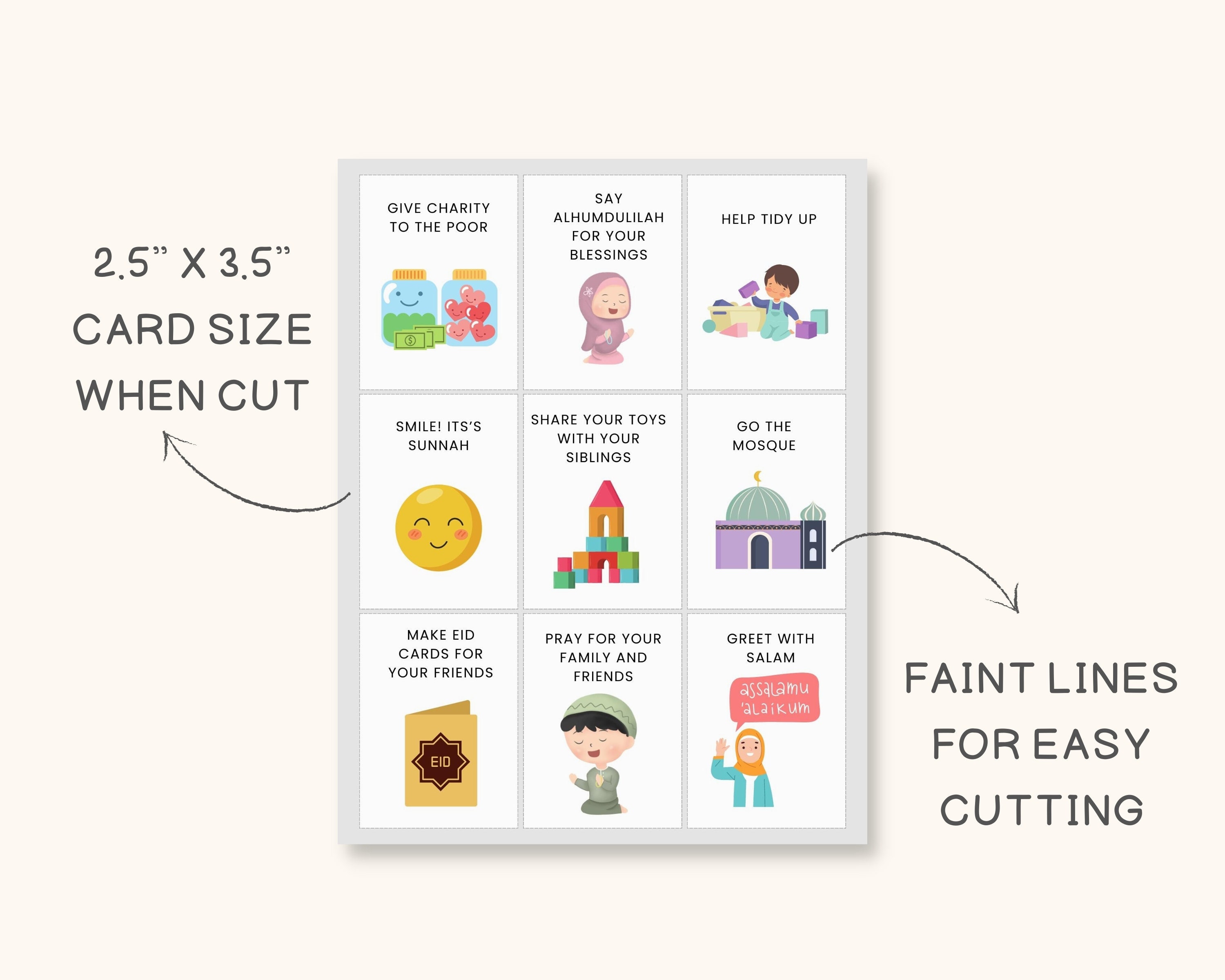 Good Deeds Cards Printable Ramadan Cards Ramadan Advent - Etsy