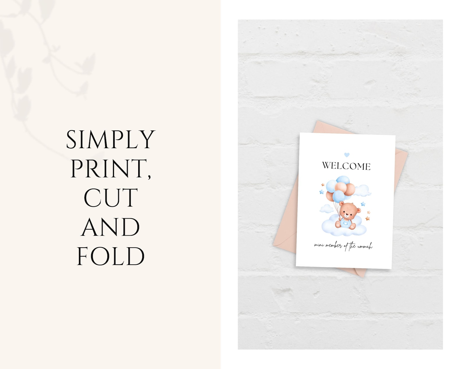 Muslim Baby Card, Muslim Newborn, Muslim Baby Boy, Islamic New Baby ...