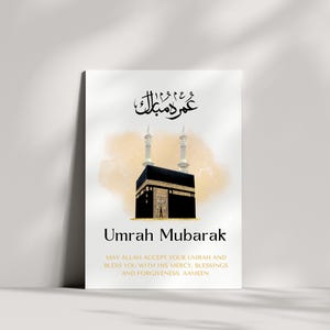 Umrah Mubarak Card, Umrah Greeting Card, Umrah Card Printable, Islamic ...