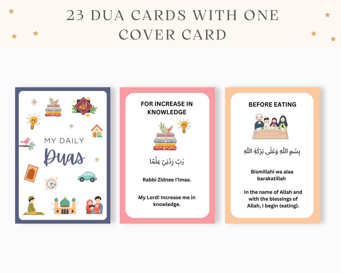 Kids Dua Cards Islamic Kids Printables Duas for Kids - Etsy UK