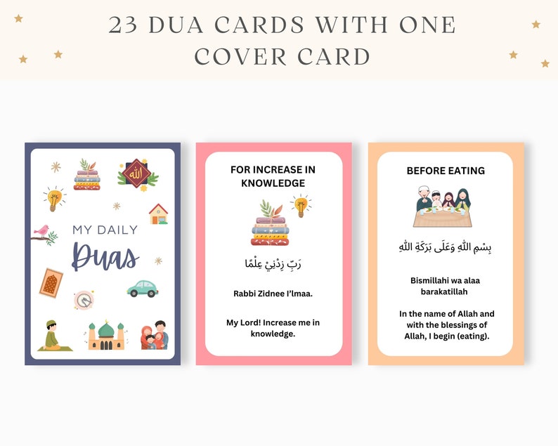 Kids Dua Cards Islamic Kids Printables Duas for Kids - Etsy