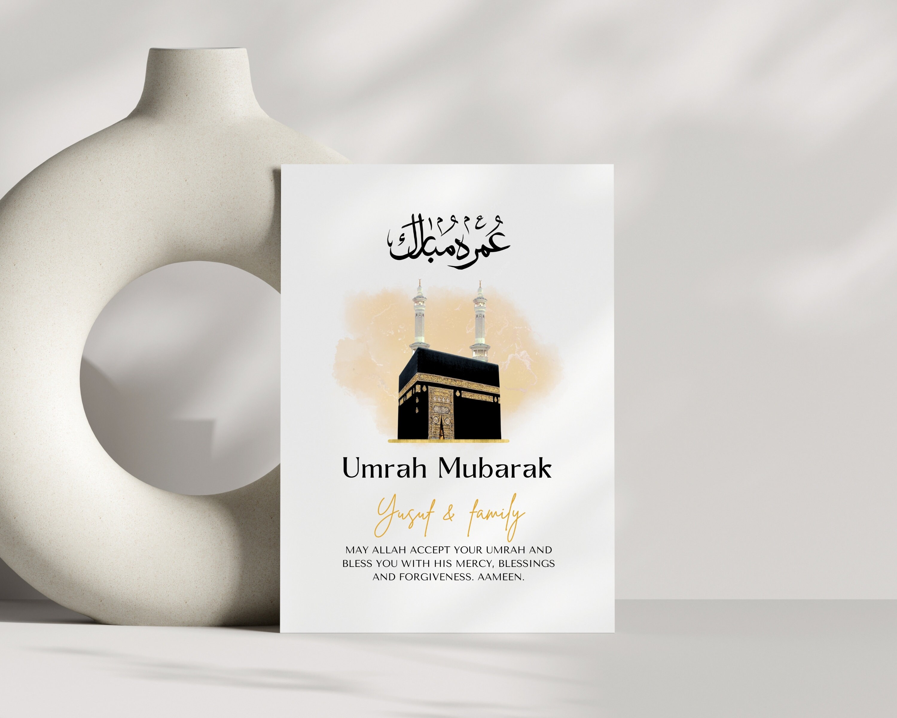 Umrah Mubarak Personalised Card, Umrah Mubarak Card, Umrah Card ...