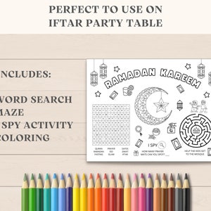 Ramadan Placemat Printable, Ramadan Activity Placemat, Ramadan ...