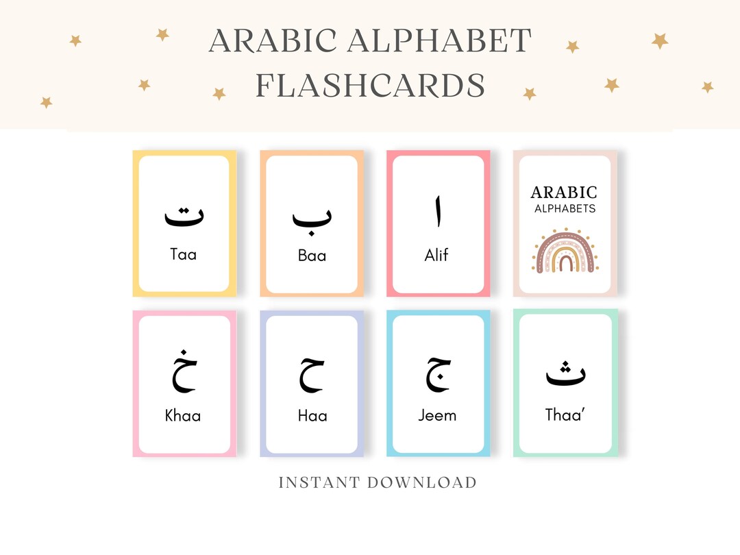 Arabic Alphabet Flashcards, Arabic Alphabet, Arabic Flashcards ...