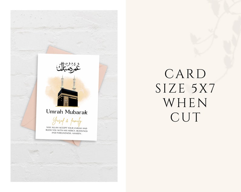 Umrah Mubarak Personalised Card, Umrah Mubarak Card, Umrah Card ...