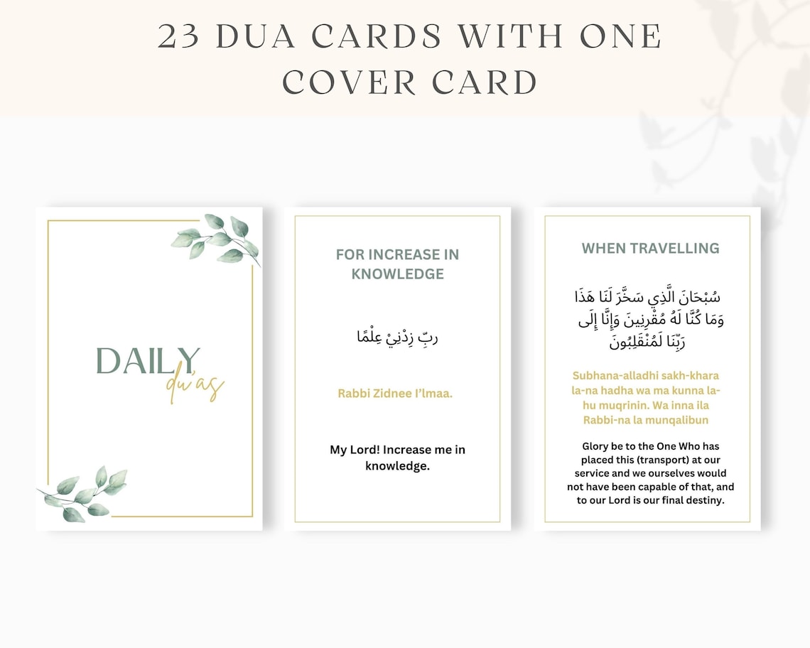 Dua Cards Printable Daily Duas Islamic Duas Dua Book - Etsy