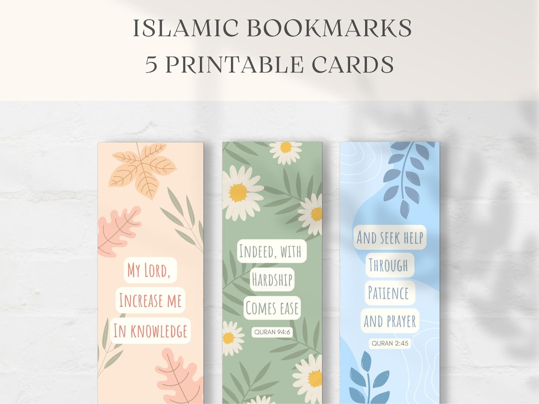 Islamic Bookmarks Printable, Islamic Gift, Printable Bookmarks, Muslim ...