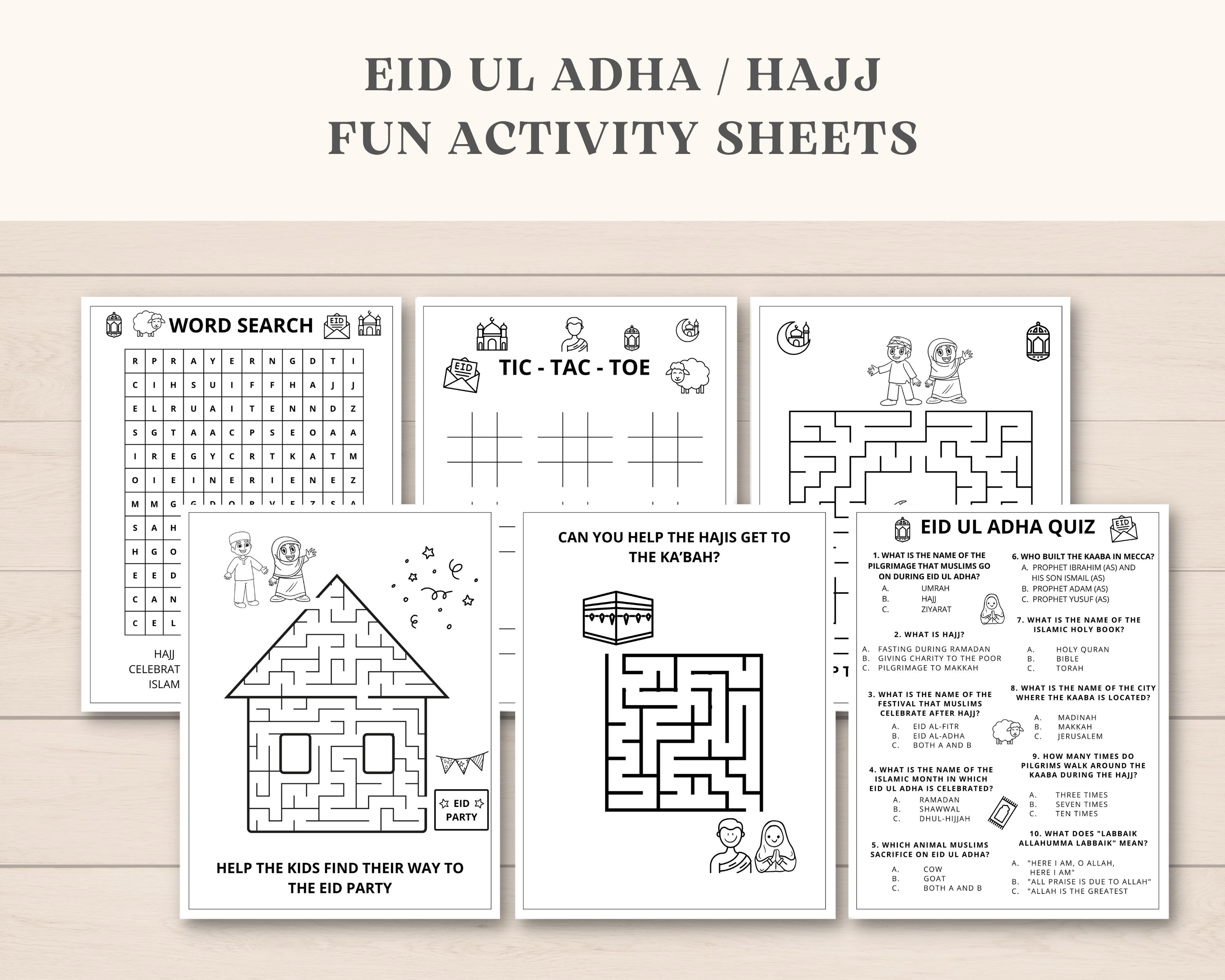 Eid Ul Adha Activity Book Printable Eid Activity Printable - Etsy