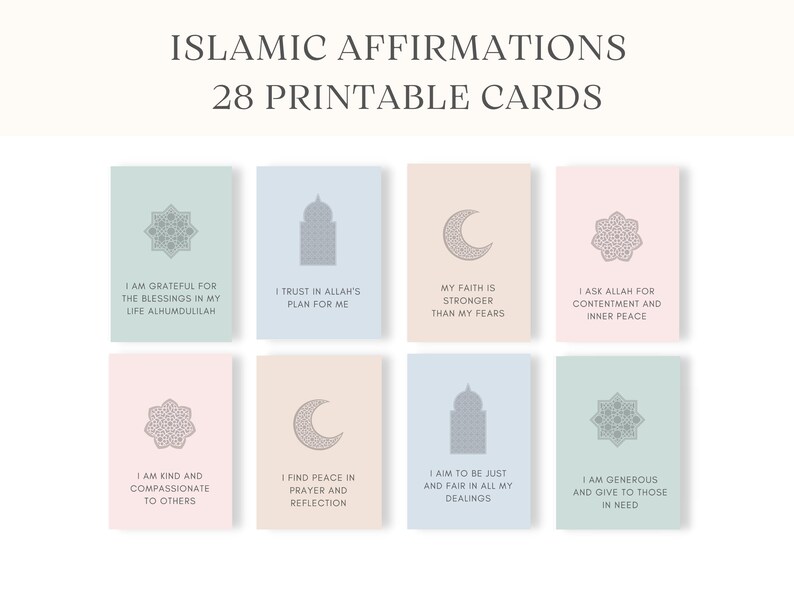 Islamic Affirmation Cards Muslim Affirmations Islamic - Etsy