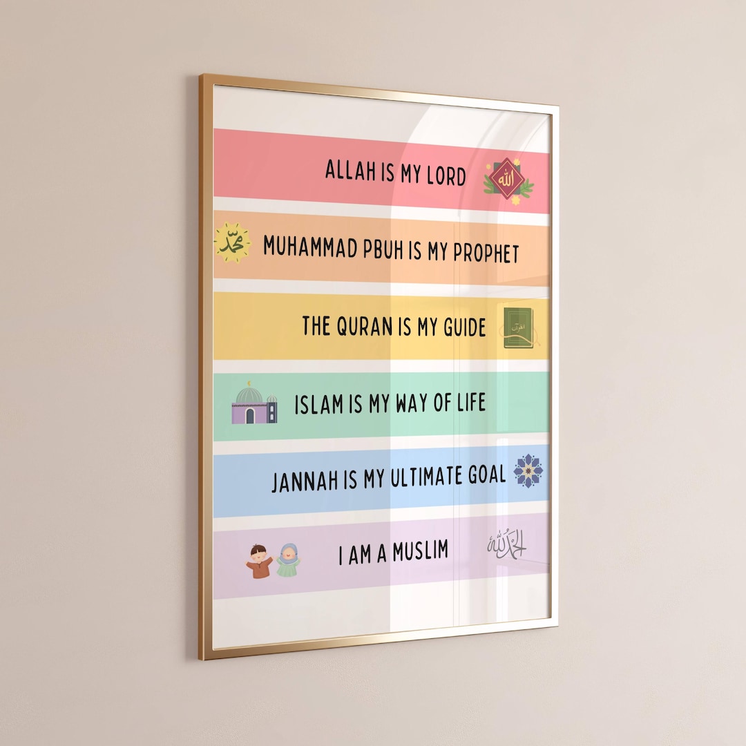 Islamic Kids Wall Art, I Am a Muslim Wall Art, Kids Wall Art Printable ...