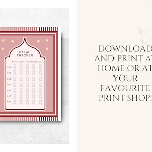 Salah Tracker Printable, Daily Salah Tracker, Salah Chart, Prayer Chart ...
