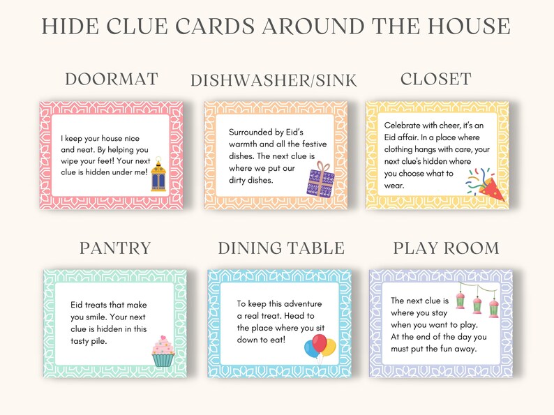 Eid Scavenger Hunt Printable, Eid Activity, Eid Games, Indoor Treasure ...
