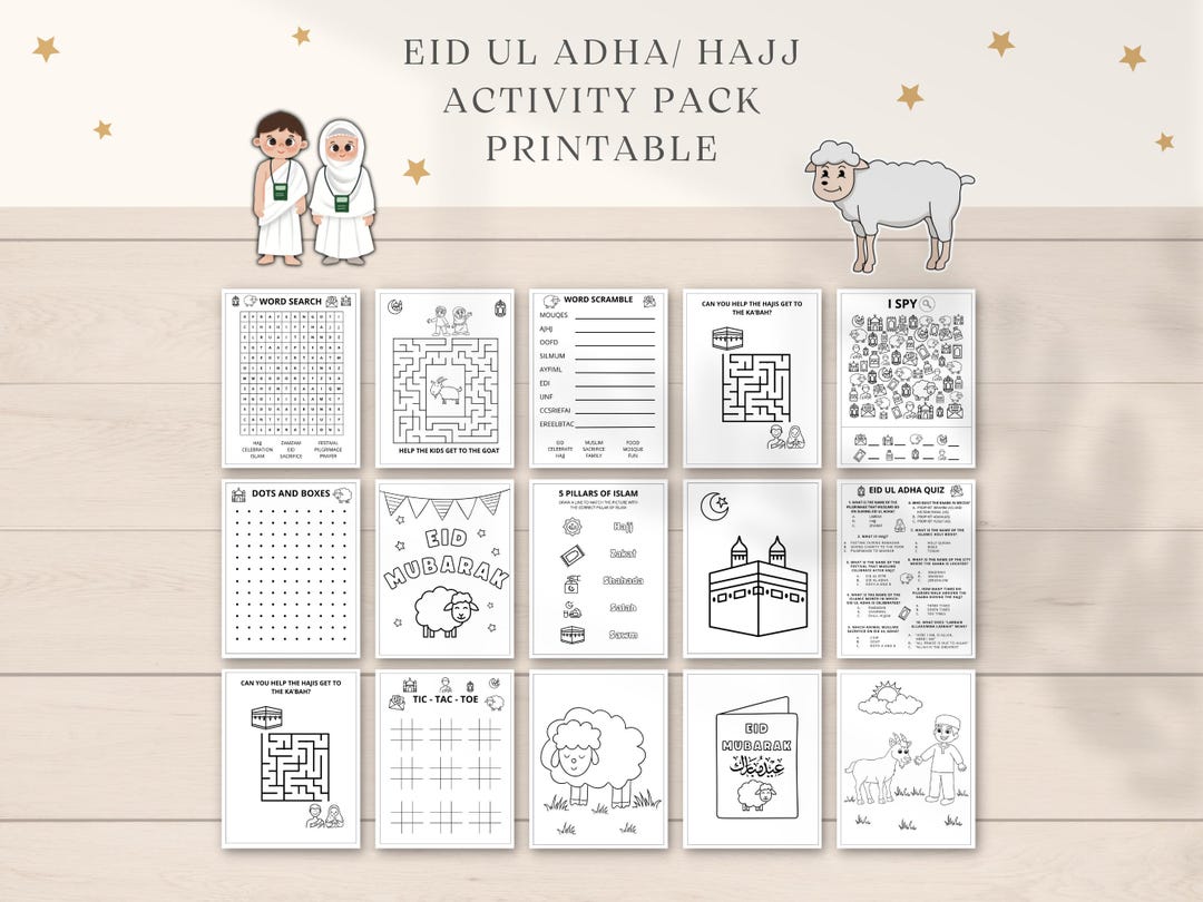 Eid Ul Adha Activity, Eid Activity Printable, Hajj Kids Activity, Eid ...