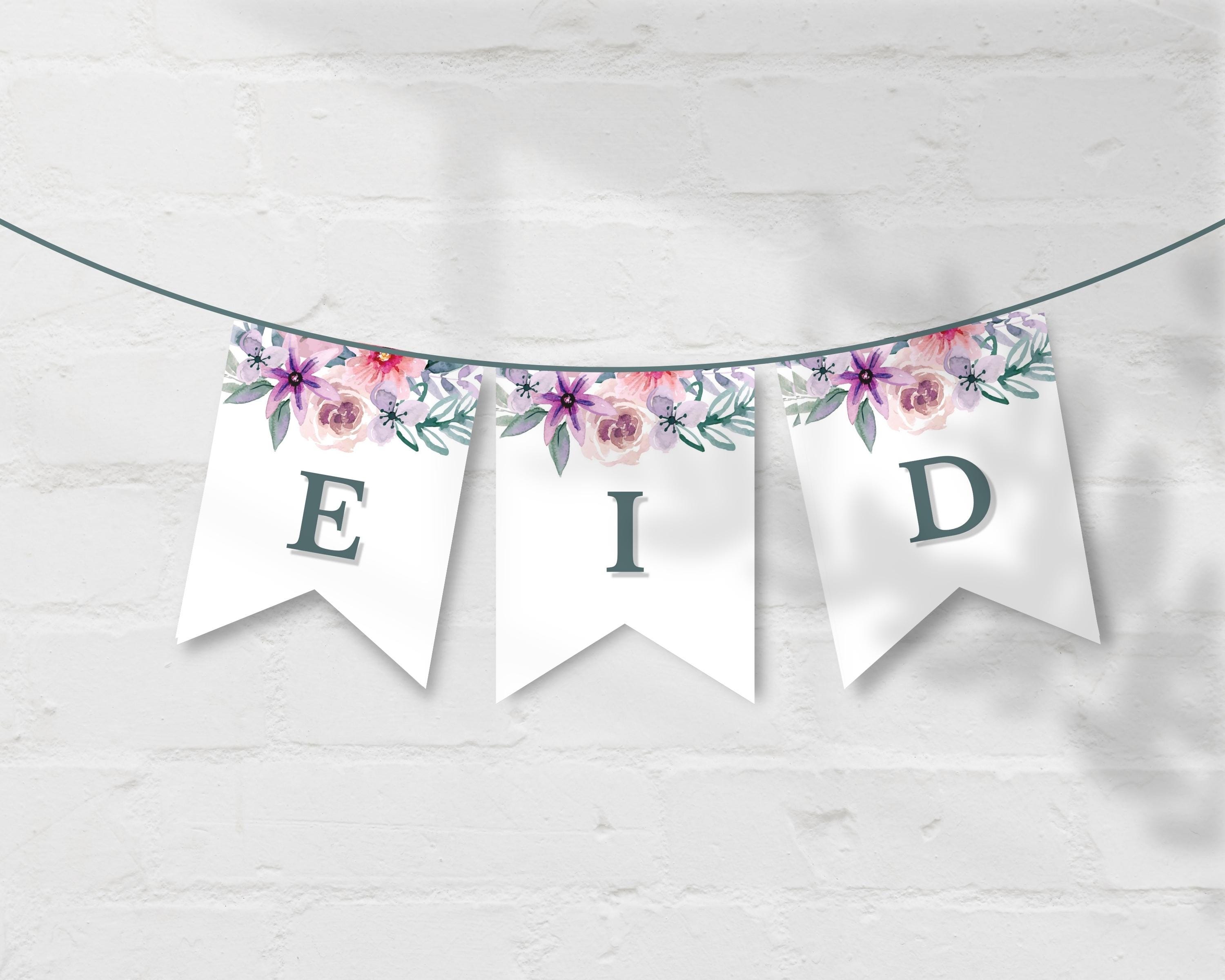 Eid Banner Printable, Eid Mubarak Banner, Eid Decoration, Eid ...