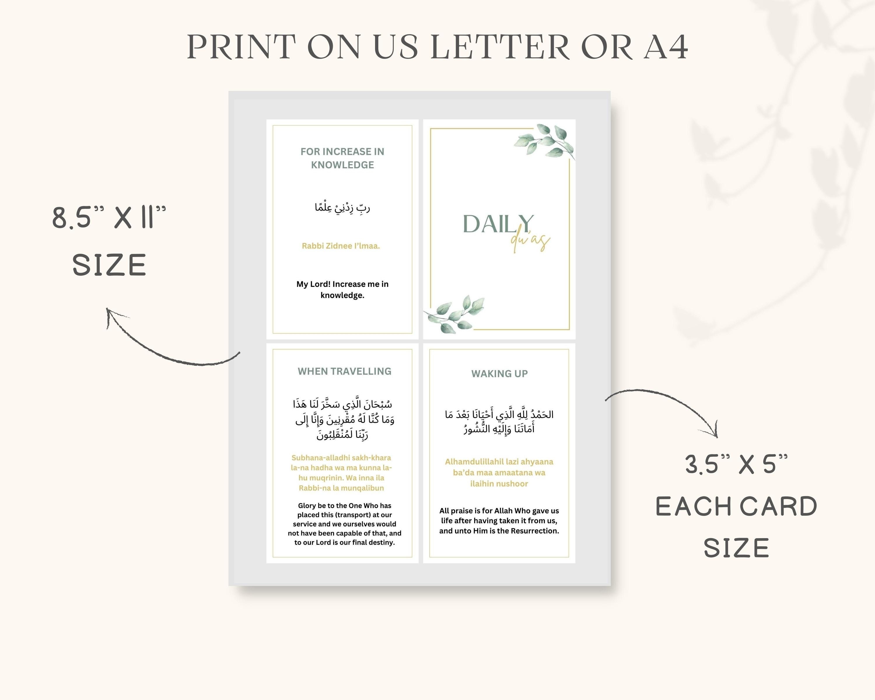 Dua Cards Printable Daily Duas Islamic Duas Dua Book - Etsy