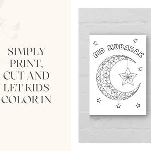 Eid Coloring Cards, DIY Eid Cards, Eid Card Printable, Eid Mubarak Card ...