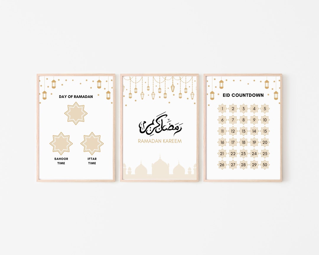 Ramadan Decoration Printable, 3 Set Ramadan Printable, Ramadan Calendar ...