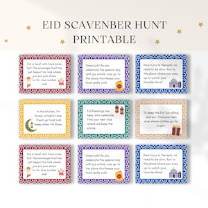 Eid Scavenger Hunt Printable, Indoor Treasure Hunt, Eid Gifts, Eid ...