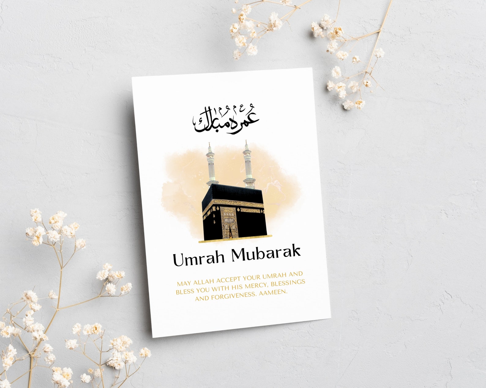 Umrah Mubarak Card, Umrah Greeting Card, Umrah Card Printable, Islamic ...