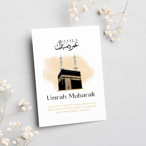 Umrah Mubarak Card, Umrah Greeting Card, Umrah Card Printable, Islamic ...