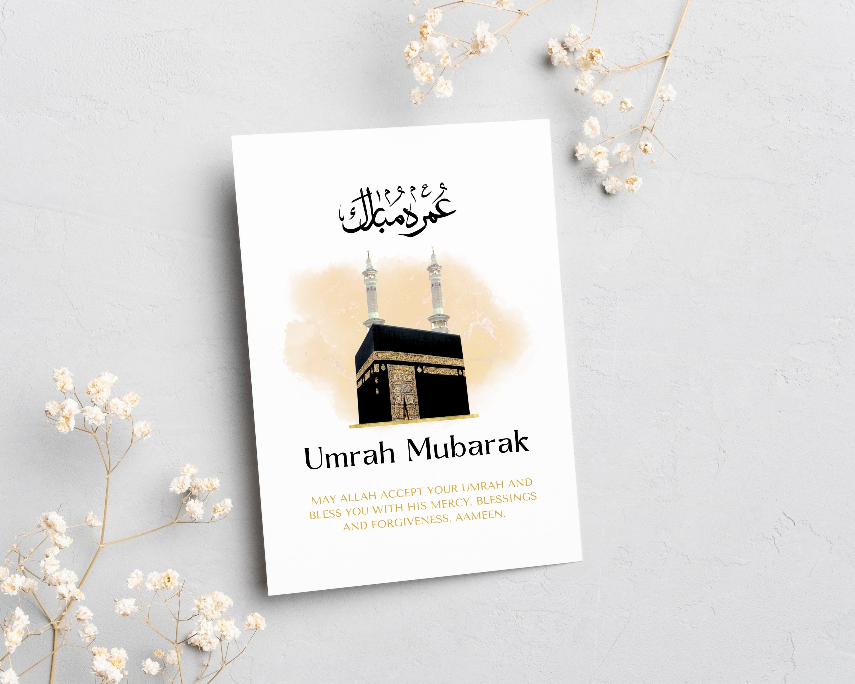 Umrah Mubarak Card, Umrah Greeting Card, Umrah Card Printable, Islamic ...