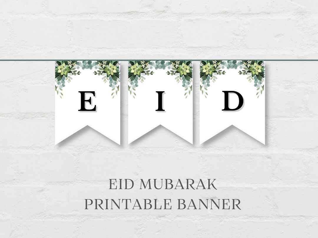 Eid Banner Printable, Eid Mubarak Banner, Eid Decoration, Eid ...