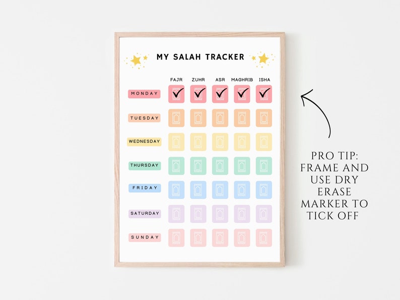 Islamic Salah Tracker, Prayer Tracker, Salah Tracker Printable, Daily ...