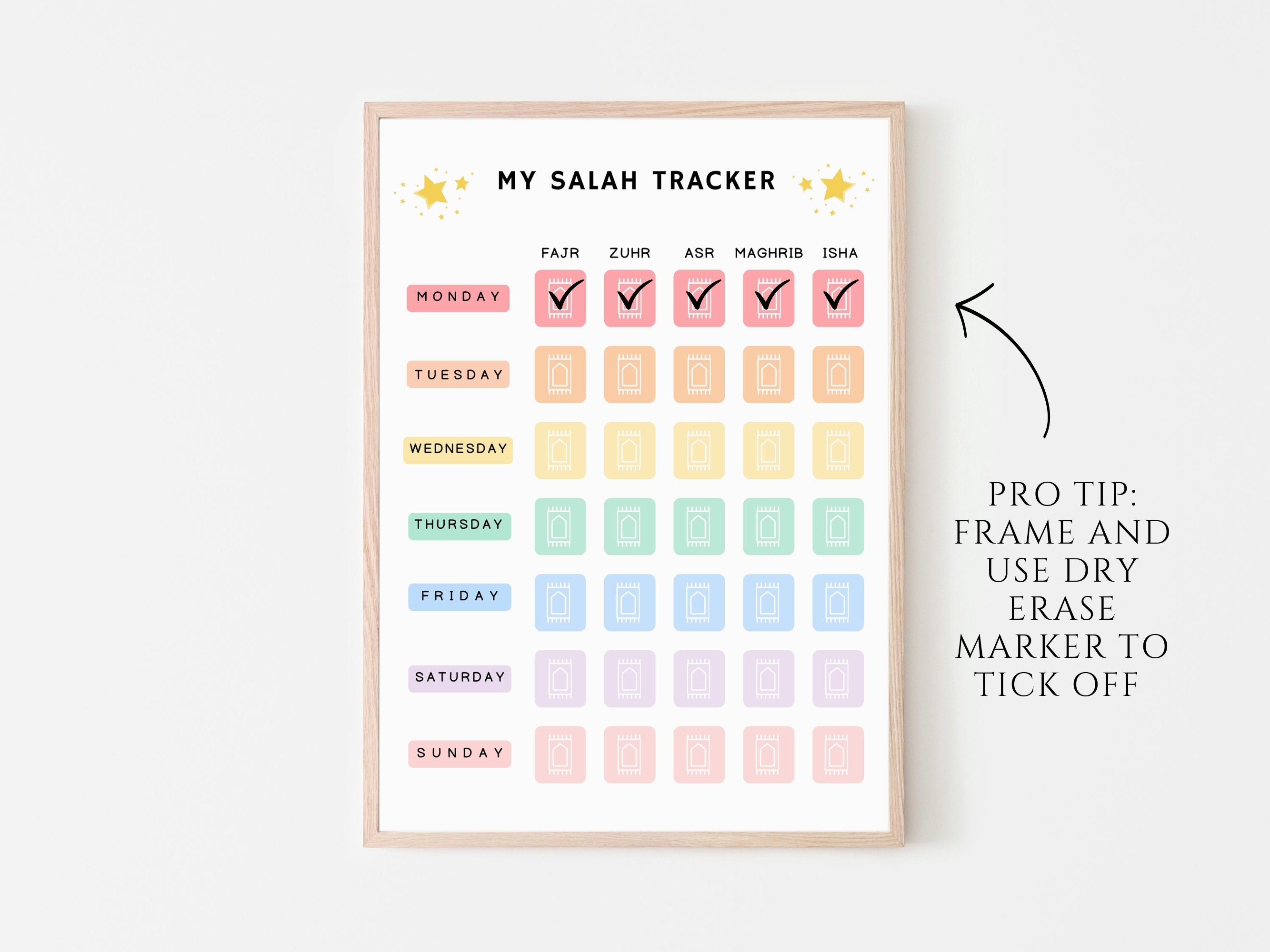 Islamic Salah Tracker, Prayer Tracker, Salah Tracker Printable, Daily ...