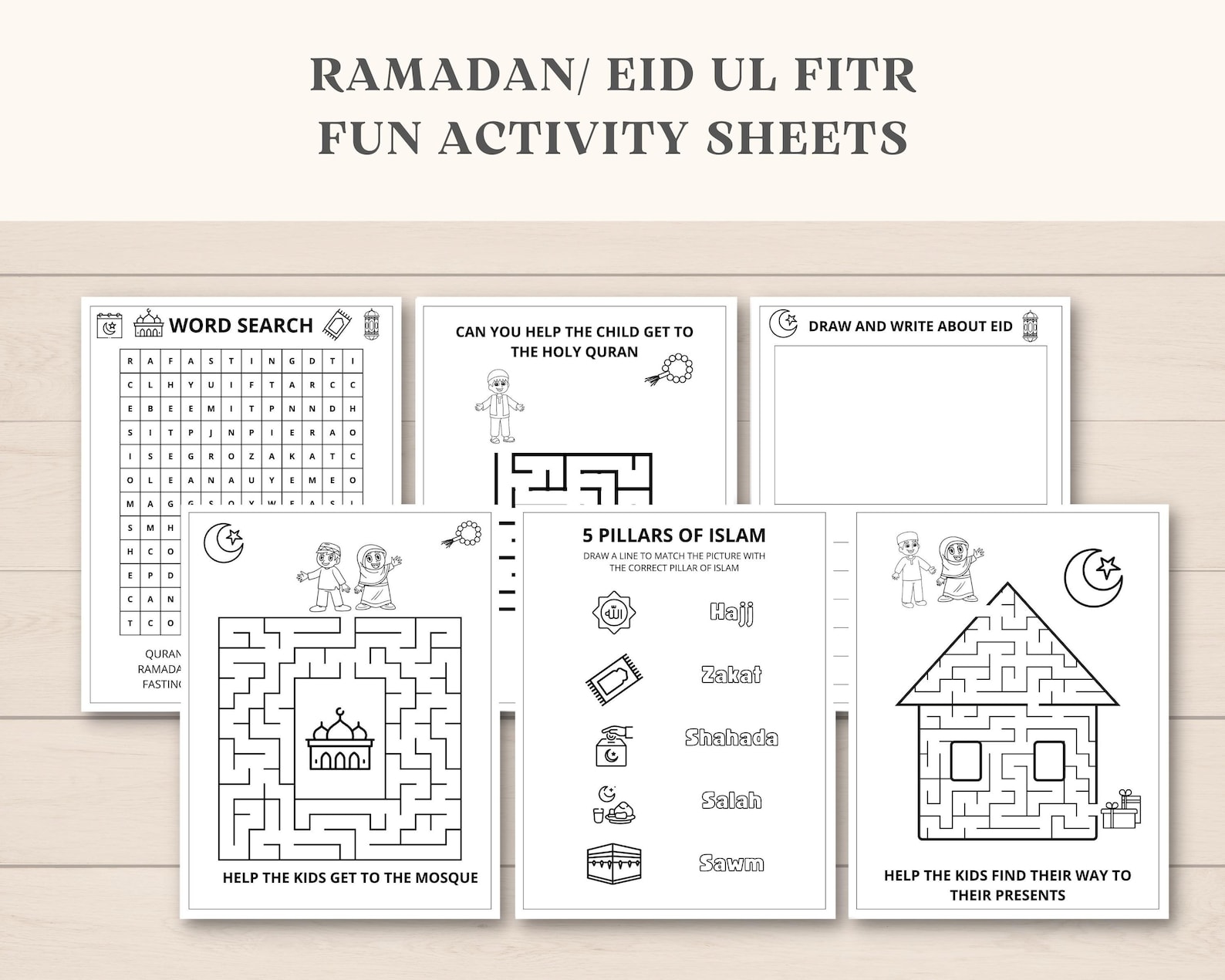 Ramadan Activity Book Printable, Eid Activity Book, Ramadan Printable ...