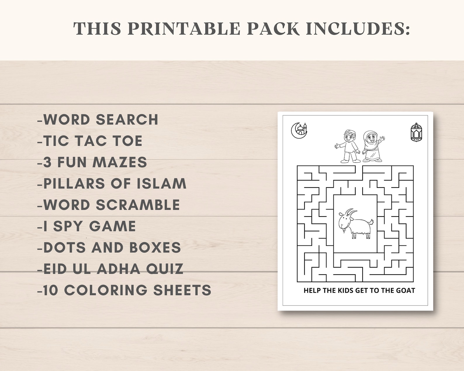 Eid Ul Adha Activity Book Printable, Eid Activity Printable, Hajj Kids ...