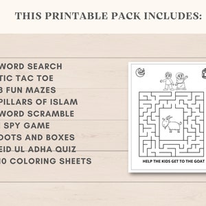 Eid Ul Adha Activity Book Printable, Eid Activity Printable, Hajj Kids ...