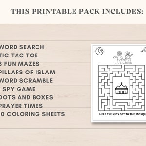 Islamic Activity Book Printable, Islamic Activities Printable, Islamic ...