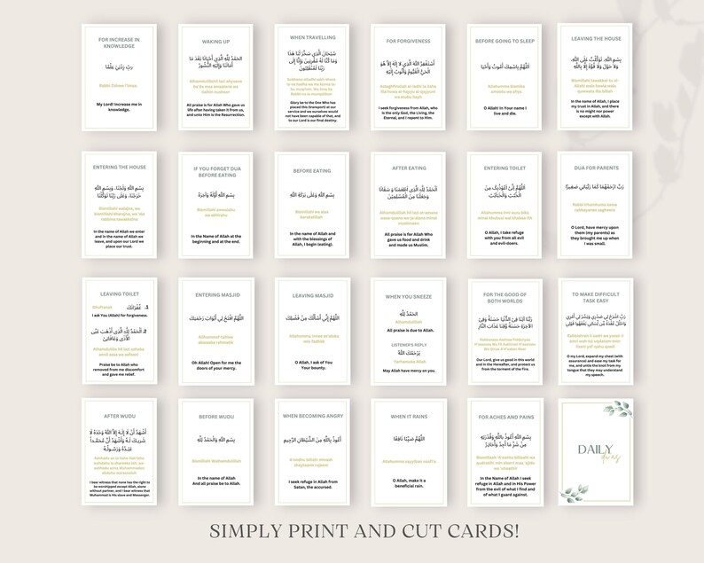 Dua Cards Printable Daily Duas Islamic Duas Dua Book - Etsy