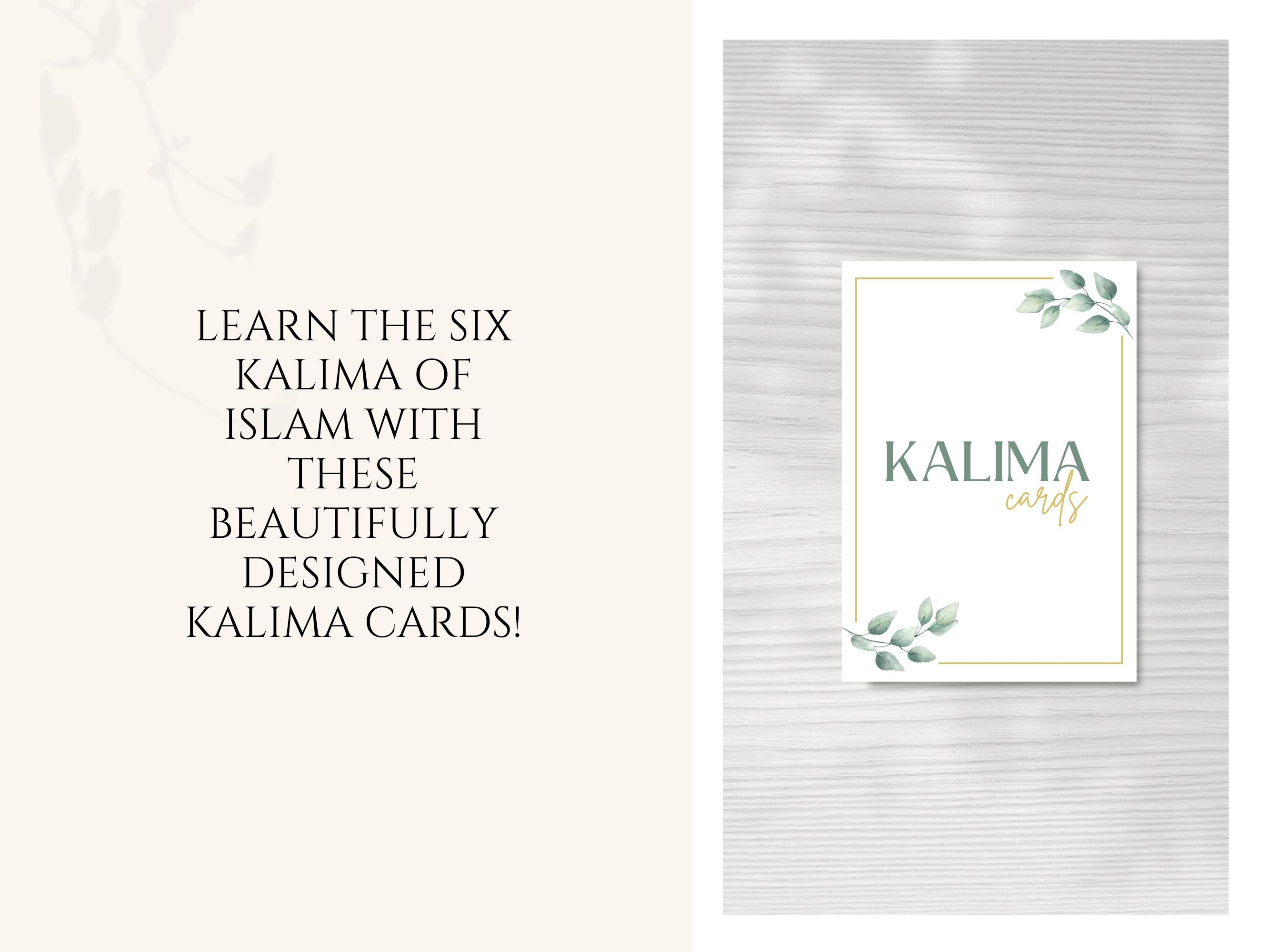 Kalmah Flashcards Printable, the Six Kalmahs, Kalmah of Islam, Kalimah ...