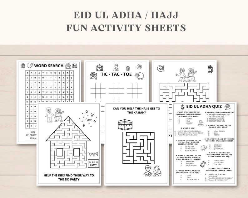 Eid Ul Adha Activity Eid Activity Printable Hajj Kids - Etsy