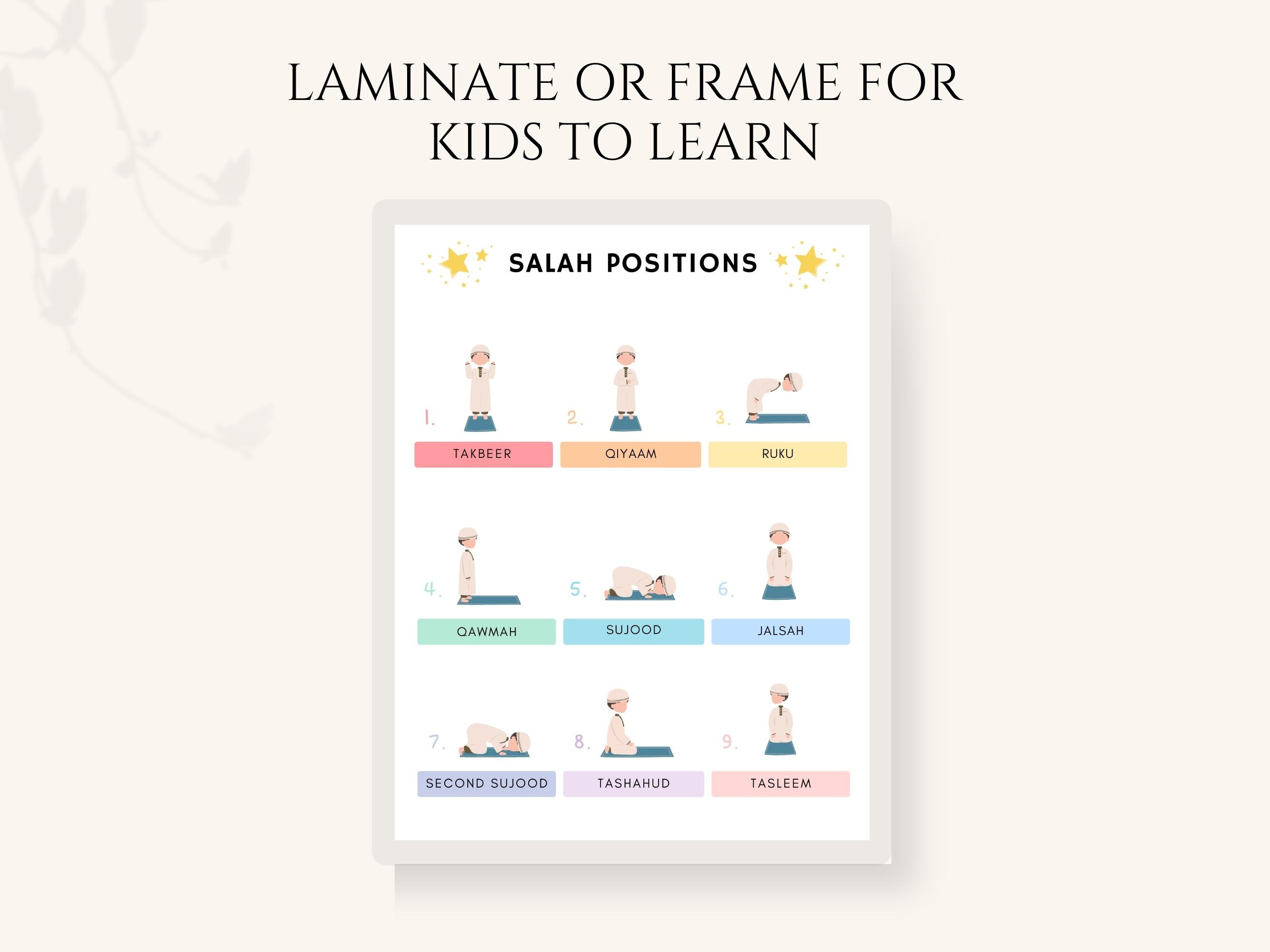 Salah Positions Poster, Islamic Prayer Guide, Muslim Kids Prayer ...