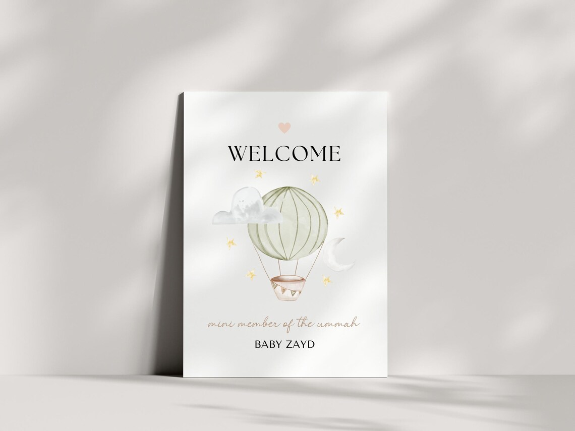 Personalised Muslim Baby Card, Muslim Newborn, Muslim Baby, Islamic New ...